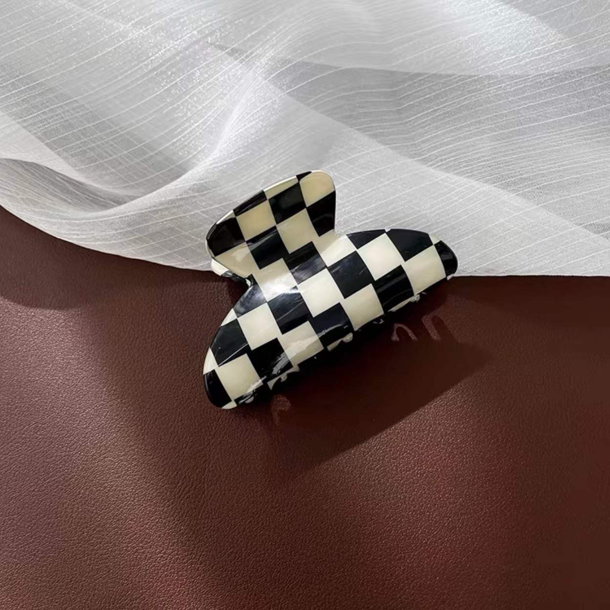 checkerboard hair claw