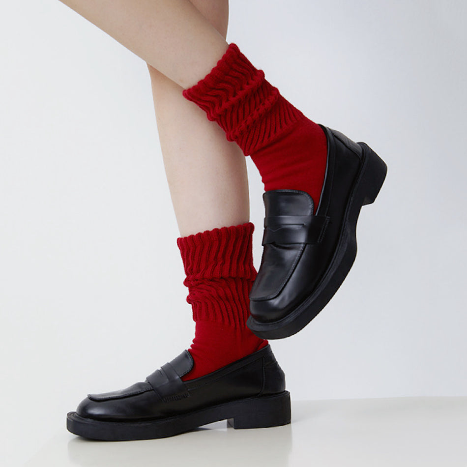Red Slouch Socks