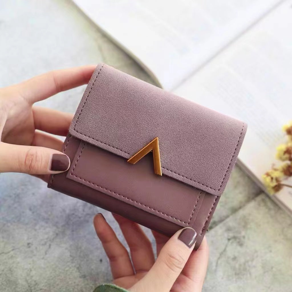 Small Wallet With Nubuck Leather Flap