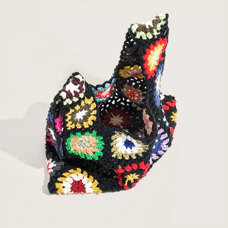 Handmade Crochet Flower Grid Bag | DEHOME